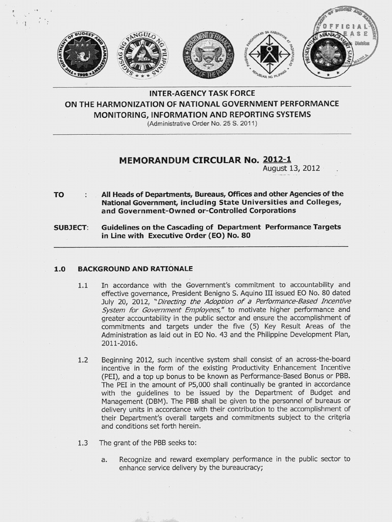Memorandum Circular No. 2012 01 August 13 2012 | PDF