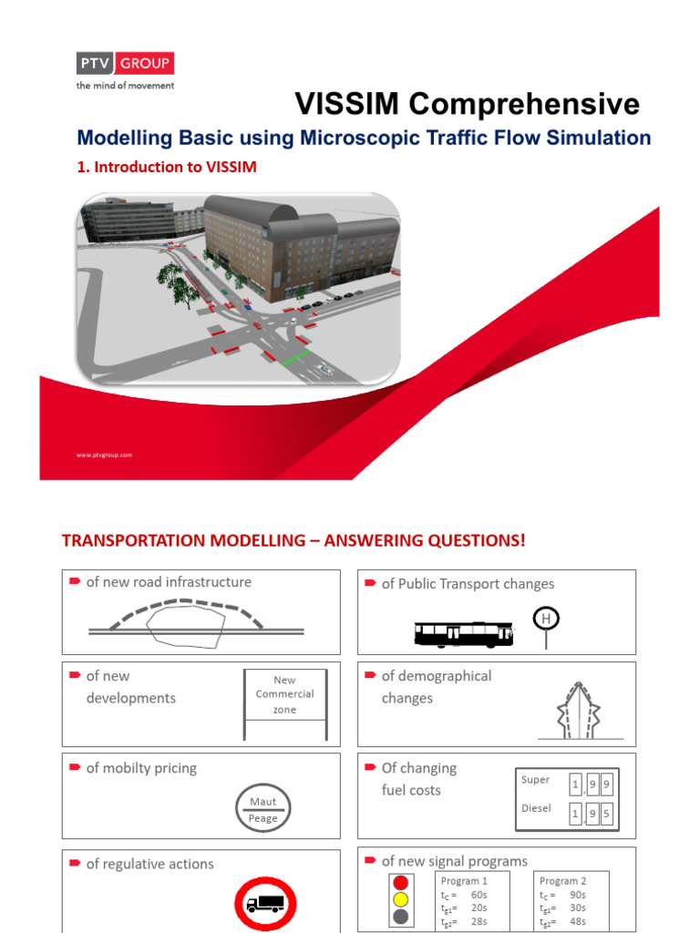 Vissim Training - 1. Introduction | PDF | Traffic | Simulation