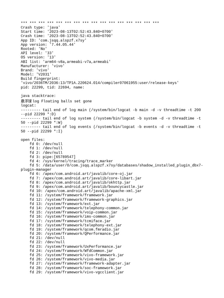 Catchlogs - 2023-08-13 at 02-52-43 - 7.39.0 - .Java | PDF | Computer Science | Computer Engineering