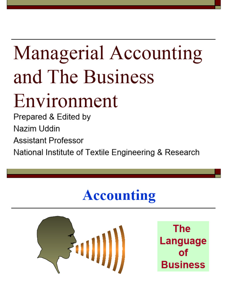 Introduction of Cost & Management Accounting | PDF | Accounting | Lean ...