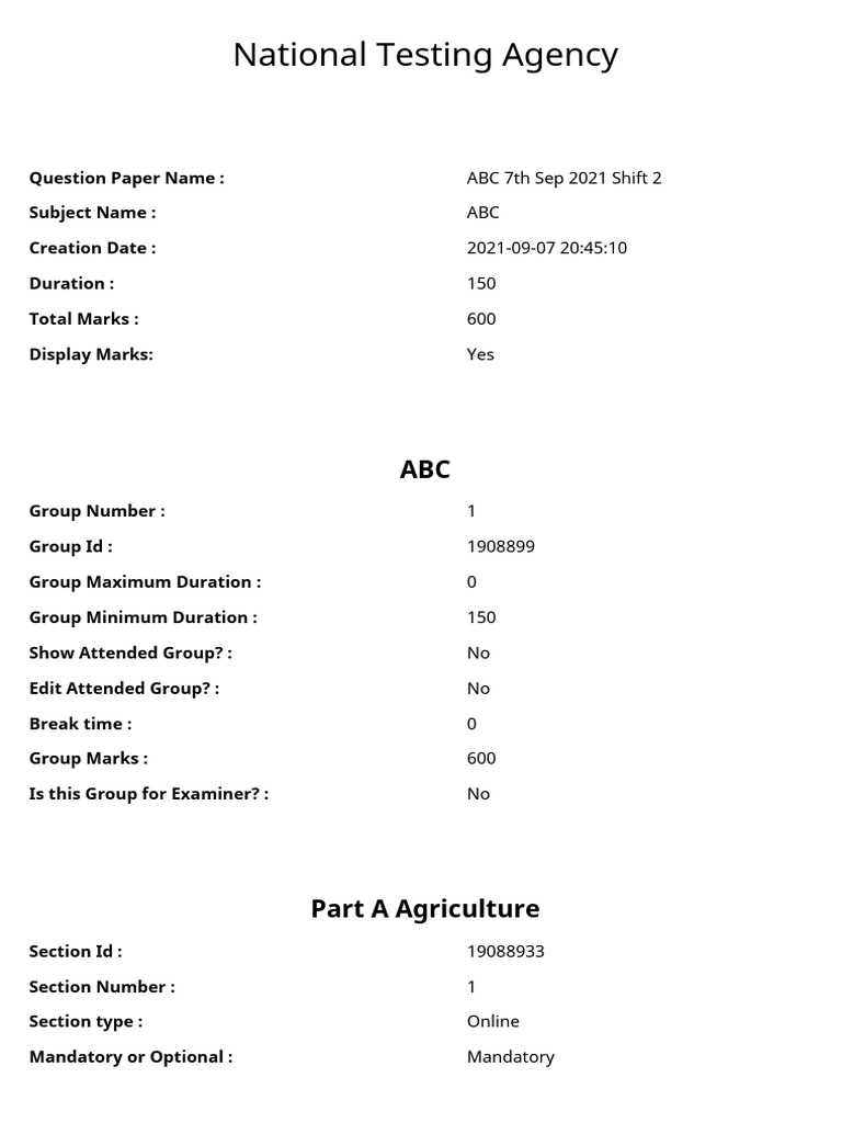 ABC Icar Ug Paper PDF 2021 | PDF | Multiple Choice | Evaluation