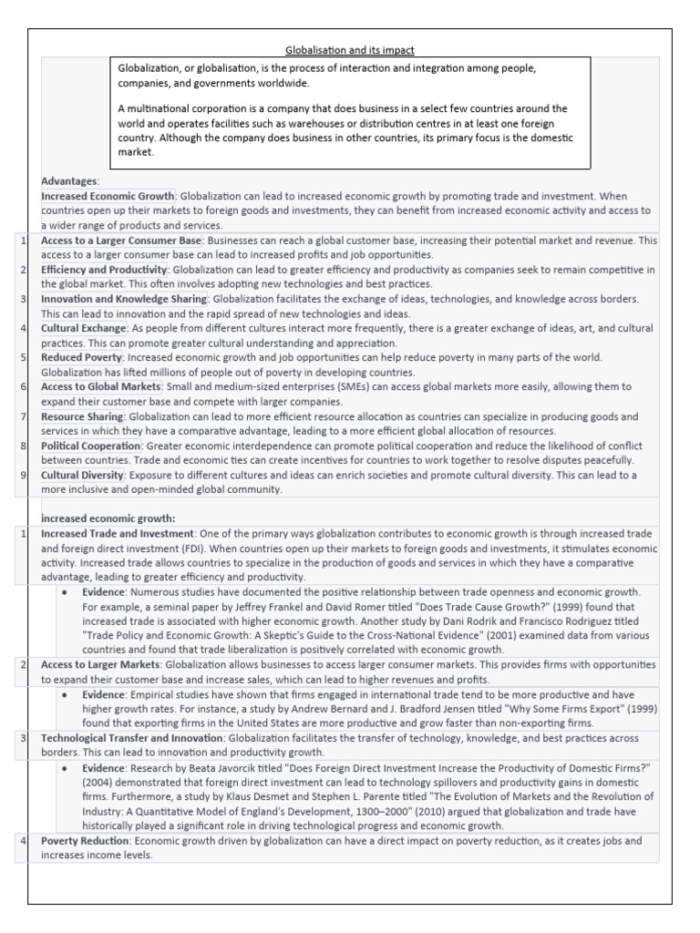 Globalisation and its impact | PDF | Cost Of Living | Globalization