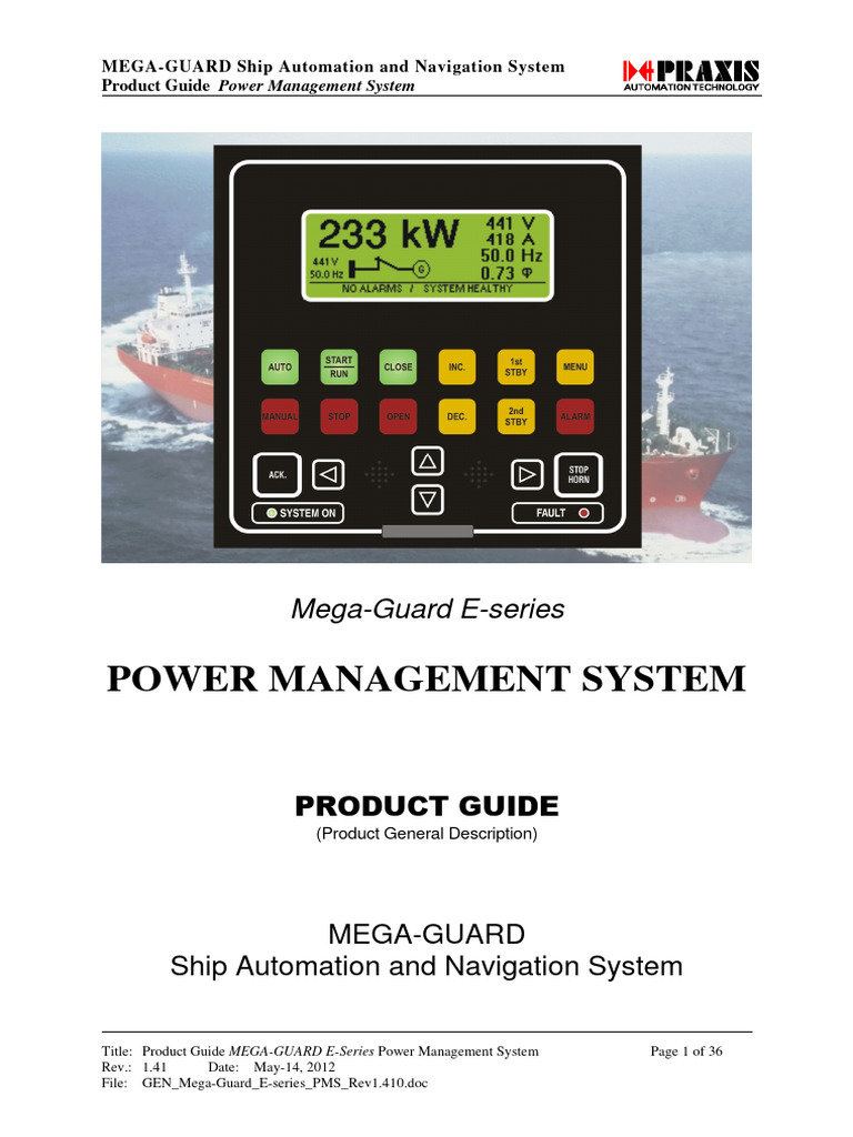 GEN Mega-Guard E-Series PMS Rev1.410 | PDF | Programmable Logic Controller | Relay
