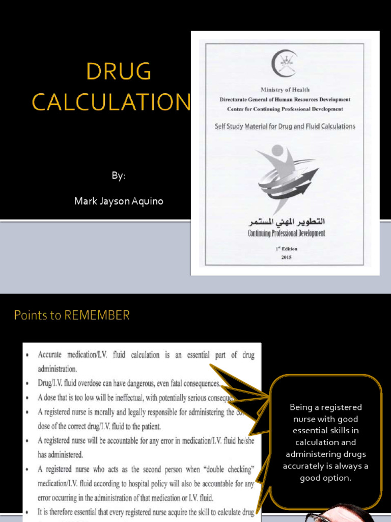 Drug Calculations | PDF | Dose (Biochemistry) | Chemistry