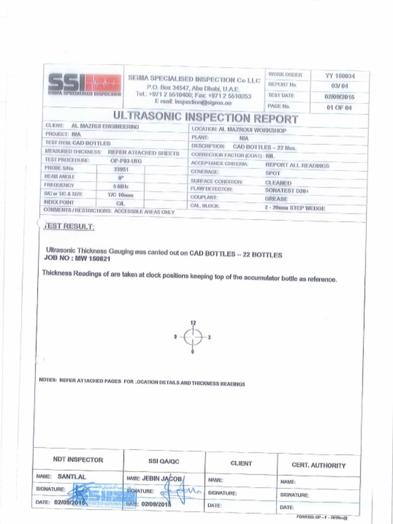 Accumulator Bottle UTI Report | PDF