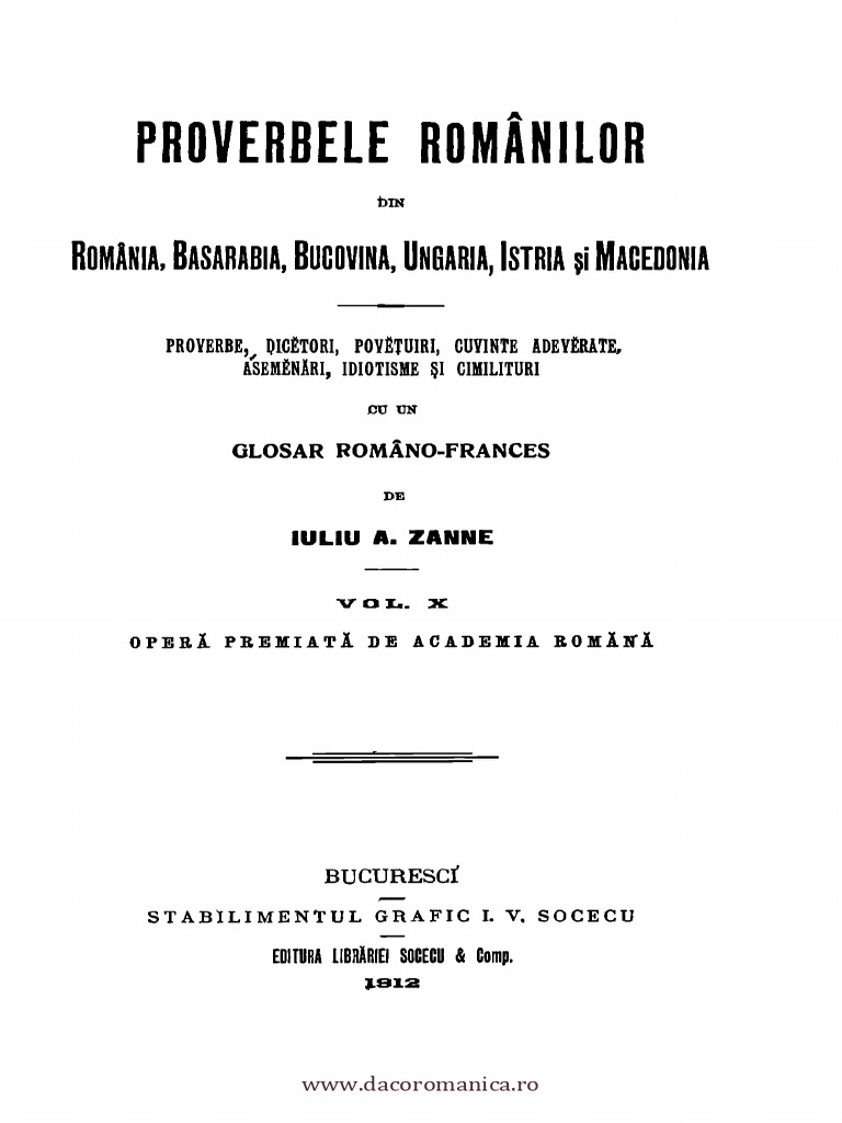 Proverbele Romanilor Din Romania Basarab | PDF