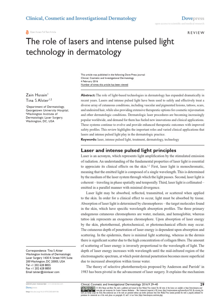 The Role Laser and IPL | PDF | Scar | Laser