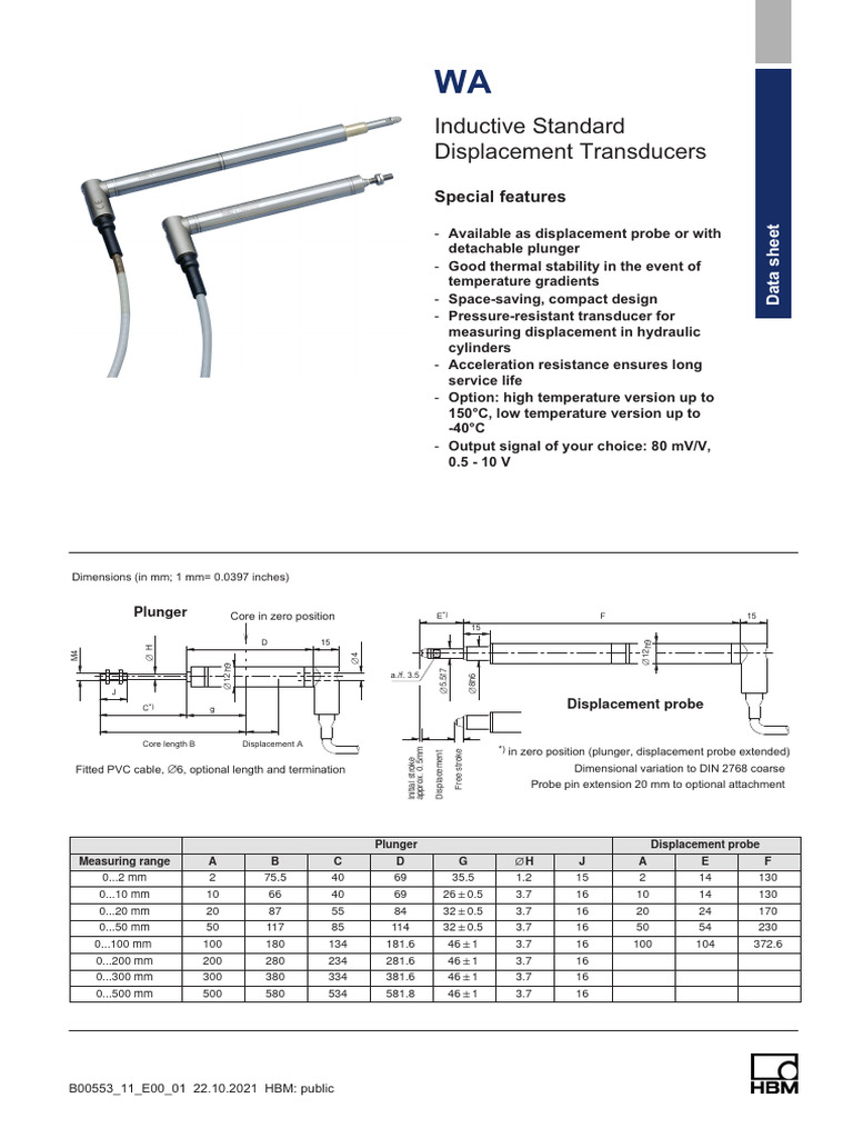 LVDT Datasheet | PDF | Screw | Hertz