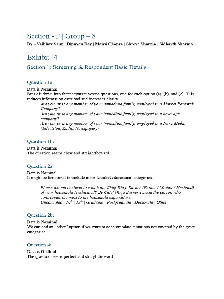 BRM ClassActivity SectionF Group8 | PDF | Likert Scale | Questionnaire