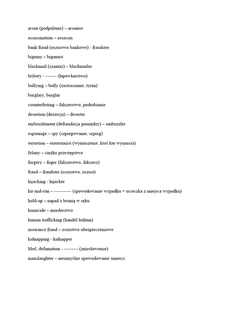 CRIME Vocab | PDF