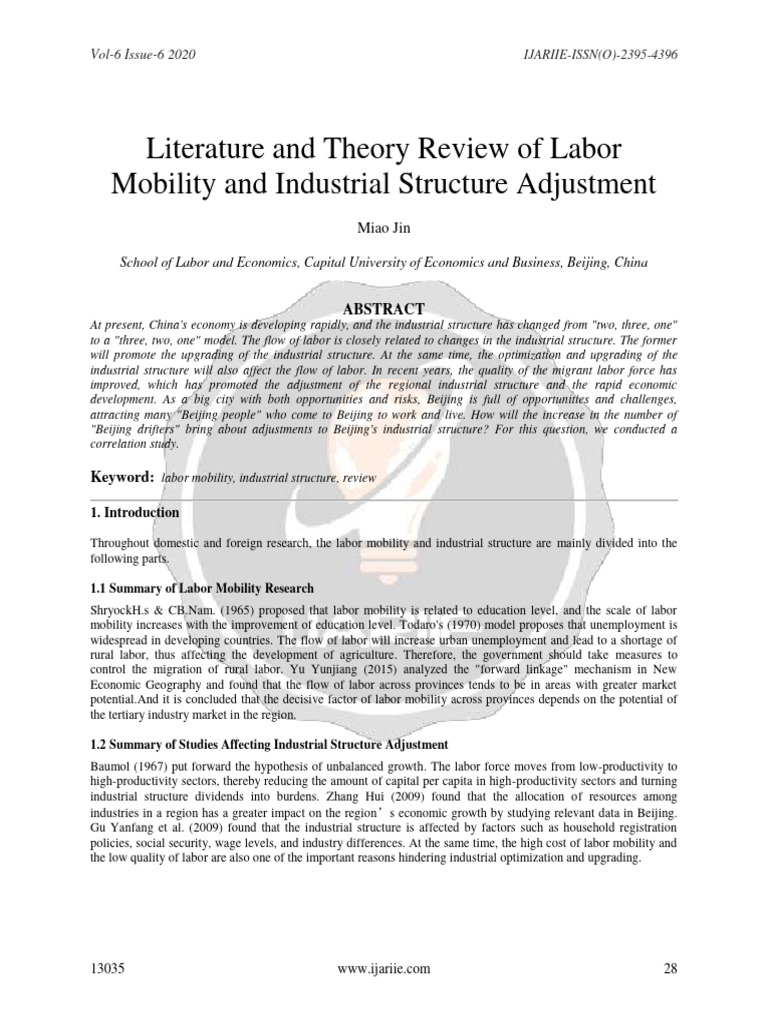 Literature and Theory Review of Labor Mobility and Industrial Structure ...