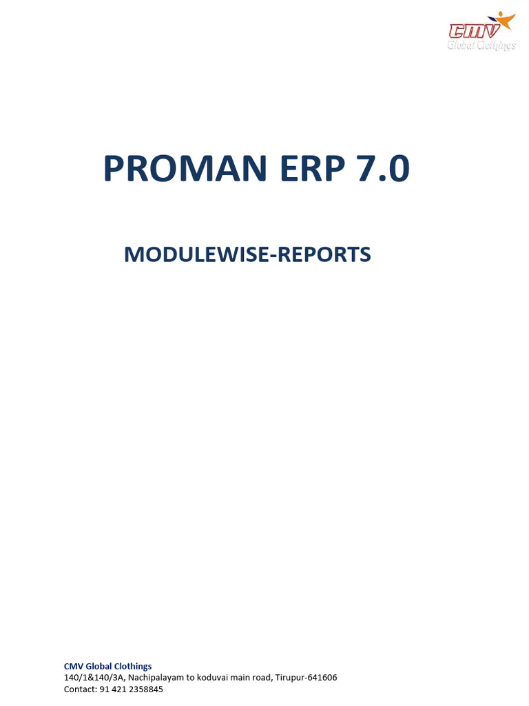PROMAN ERP 7-REPORTS | PDF