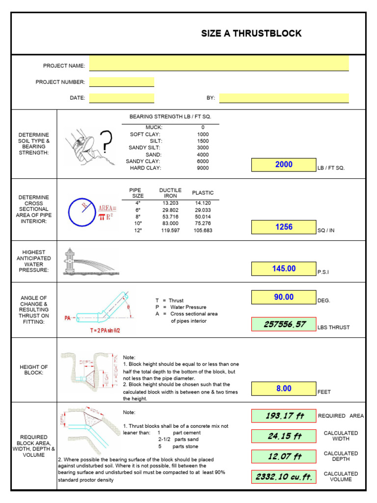 Thrust Block Calculator - 201708230926201609 | PDF | Pipe (Fluid ...