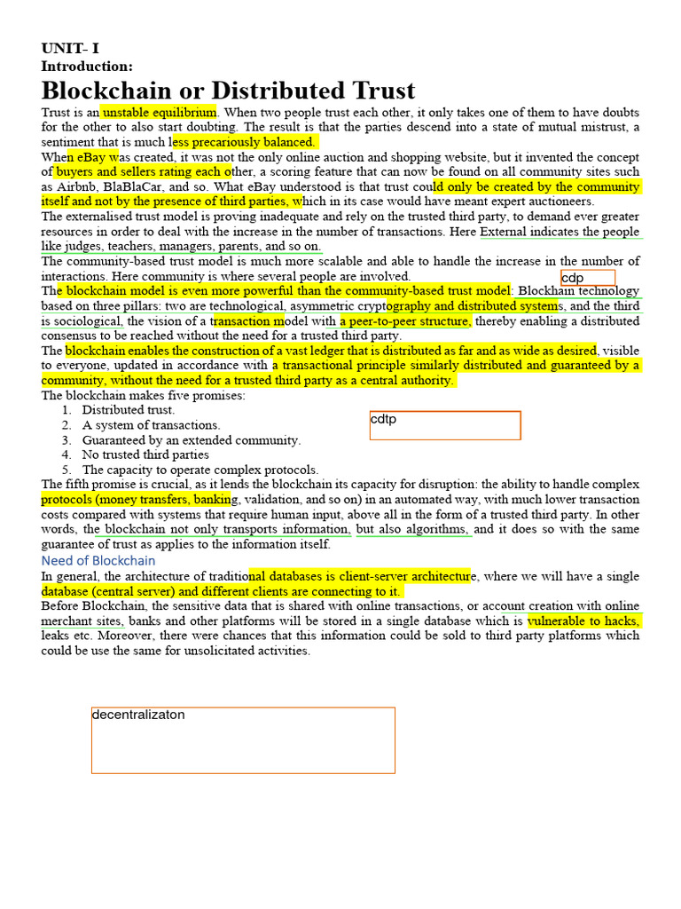 Unit I | PDF | Cryptocurrency | Bitcoin