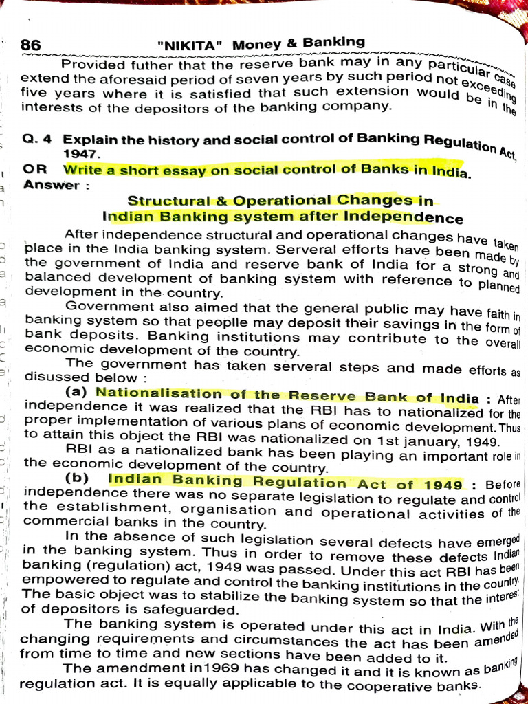 UNIT-3 Banking Regulation Act | PDF | Reserve Bank Of India | Economies