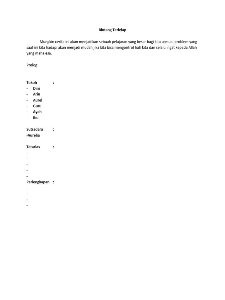 Naskah Teaterganas-Bintang Terlelap | PDF