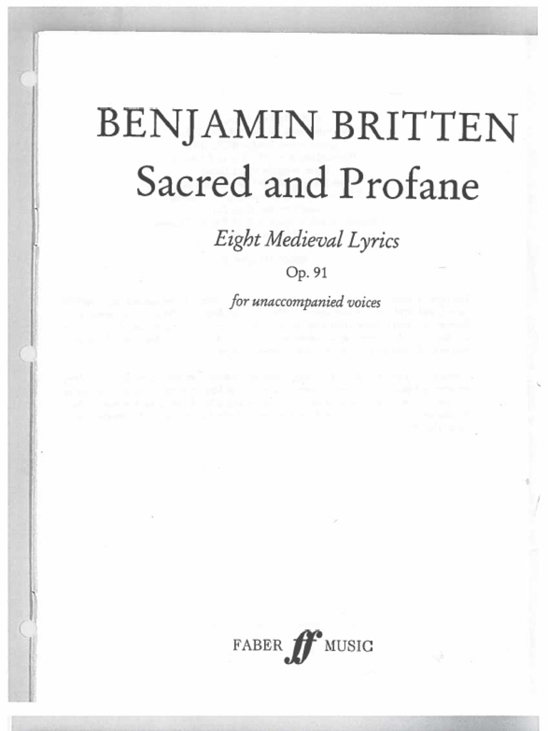 Britten SacredProfane Annotated | PDF