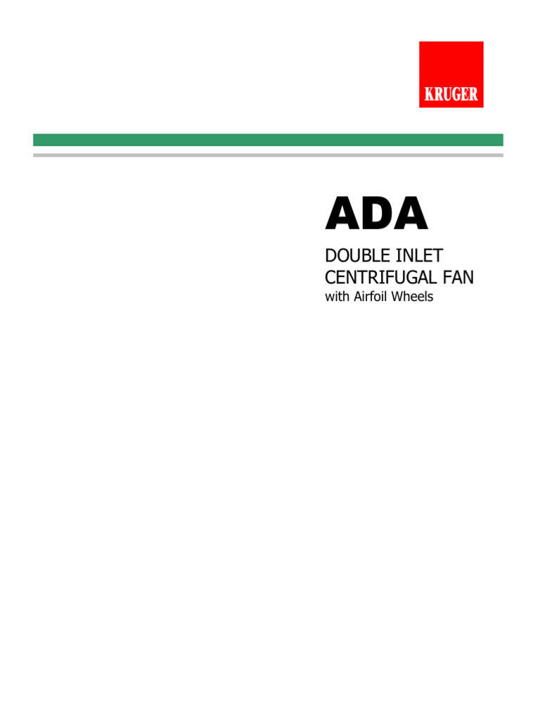 ADA Series Double Inlet Fans Overview | PDF | Noise | Bearing (Mechanical)