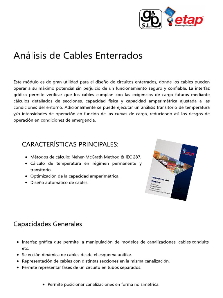 ETAP _ Cables enterrados | PDF