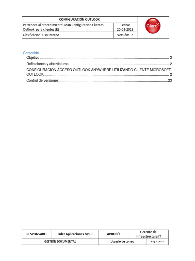 MAN Manual Configuracion Clientes | PDF | Microsoft Outlook | Microsoft