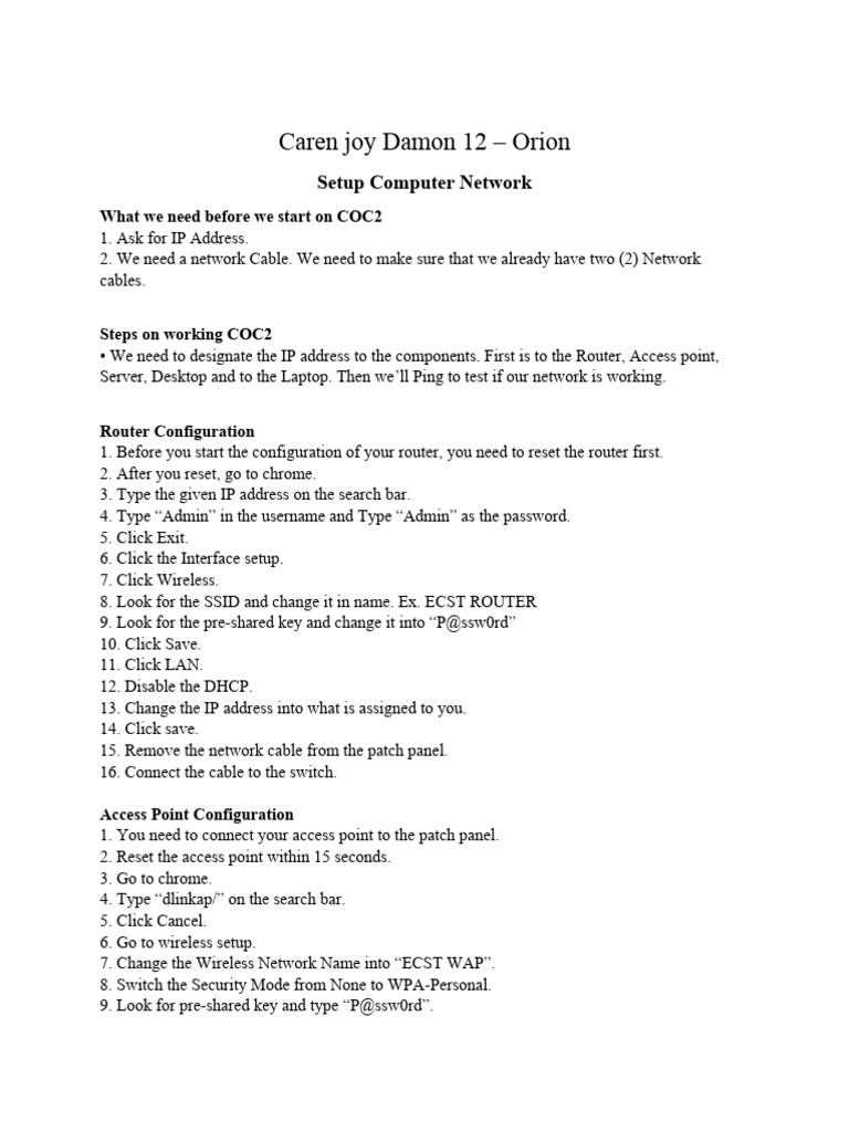 COC2-FINAL | PDF | Computer Network | Ip Address