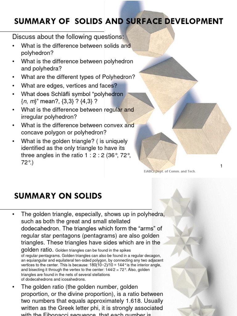 03, 04 - Geometric Solids and Development - Part One | PDF | Convex ...