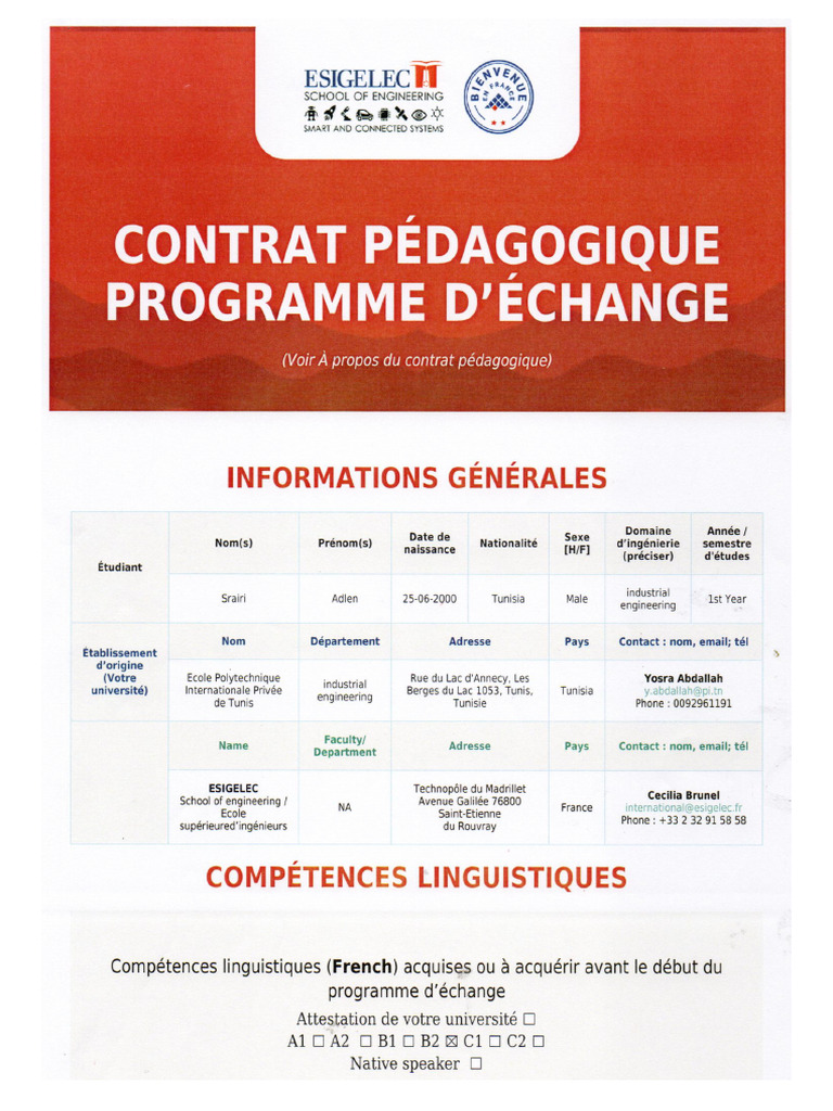 Programme D'echange | PDF