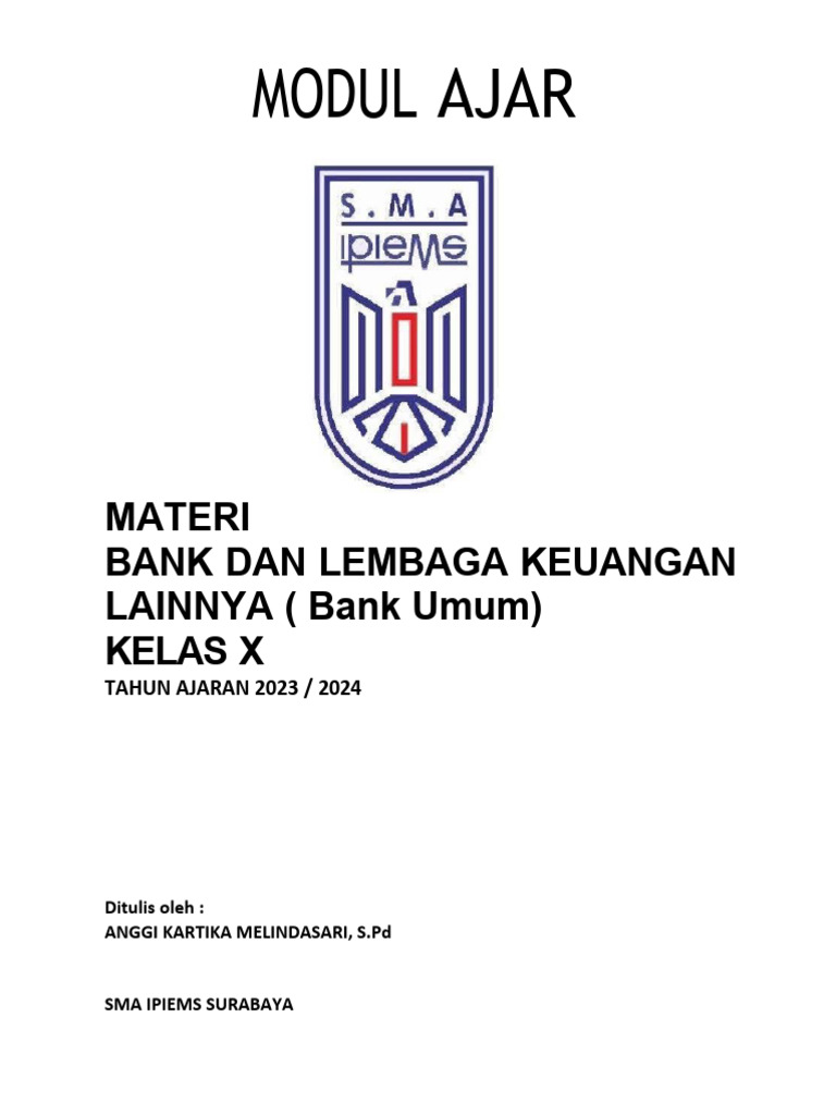Modul Ajar Bank dan Lembaga Keuangan | PDF