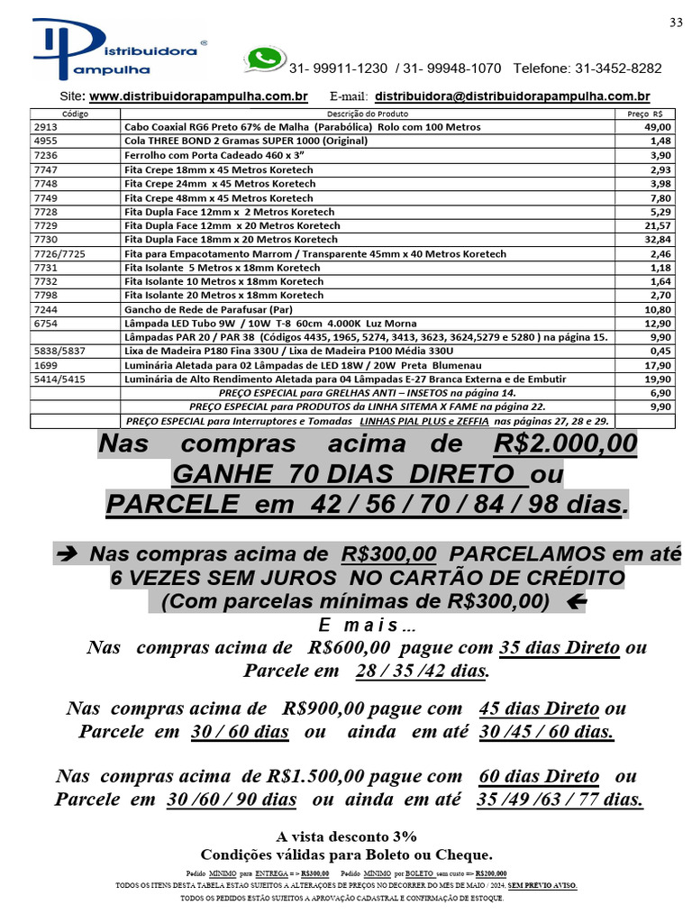 Tabela PROMOCIONAL-3 | PDF
