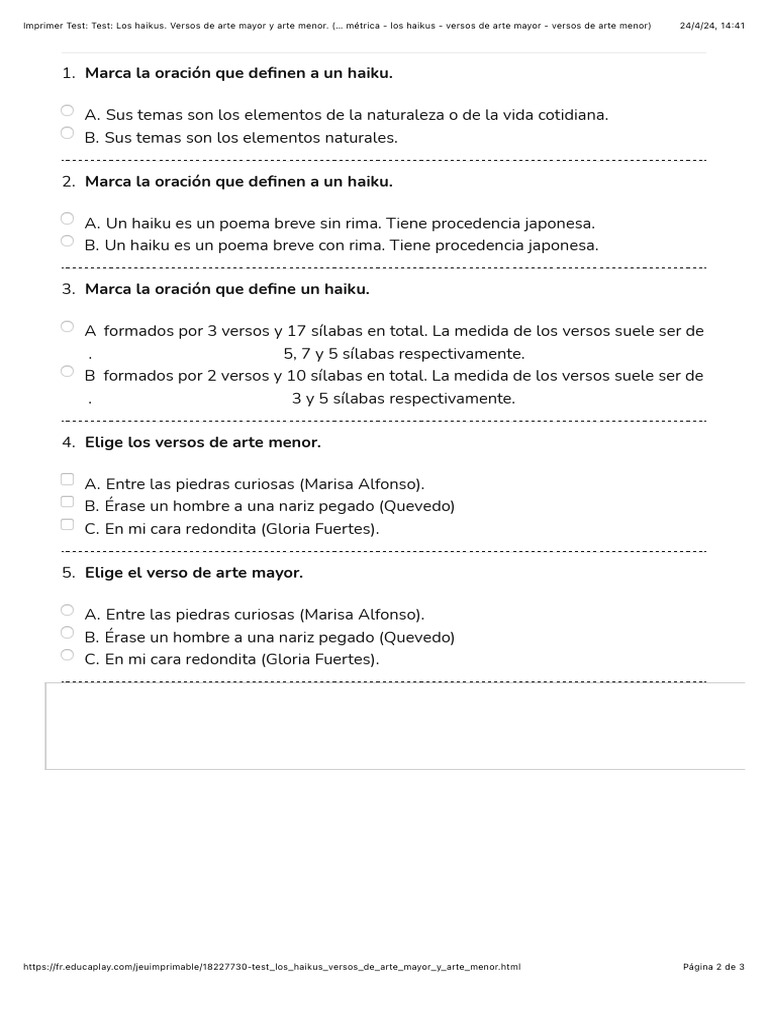 Tema 7 - Haikus | PDF