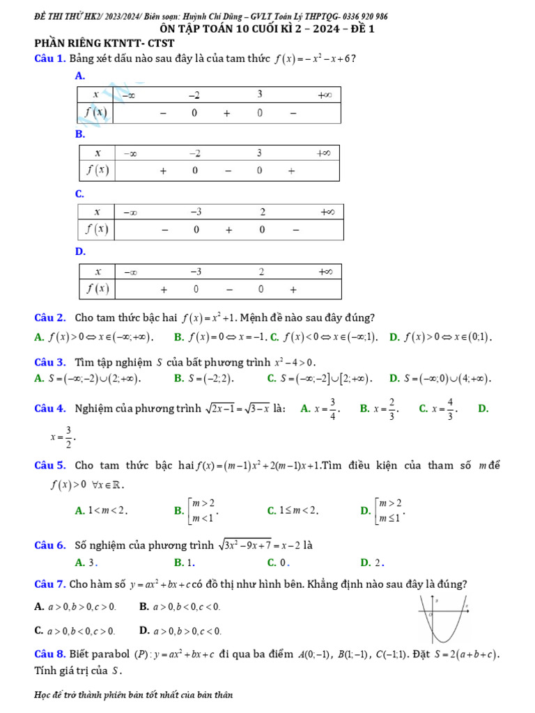 De Cuoi Ki So 1 | PDF