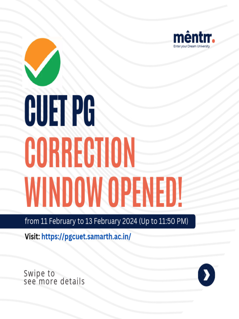 CUET PG, Application Correction Guide | PDF