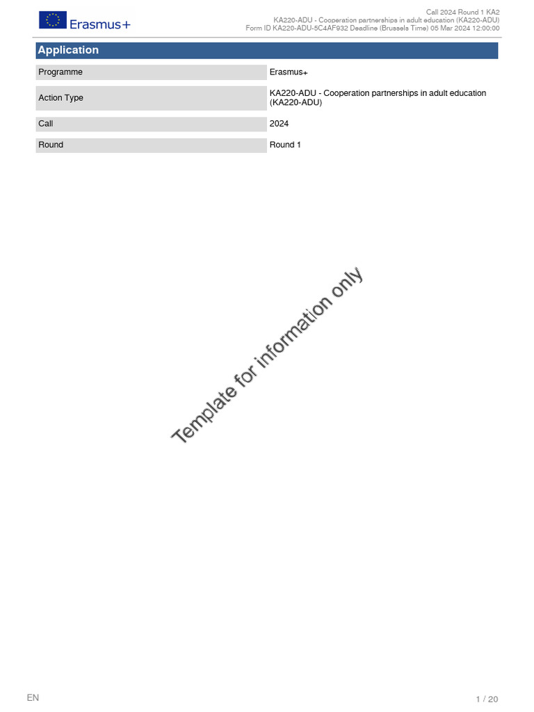 Erasmus+ KA220-ADU Application Guide | PDF | European Union ...
