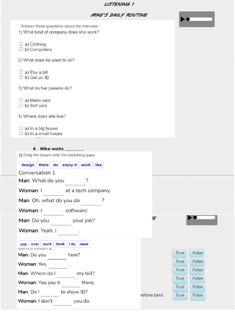 A2 LISTENING Present Simple | PDF
