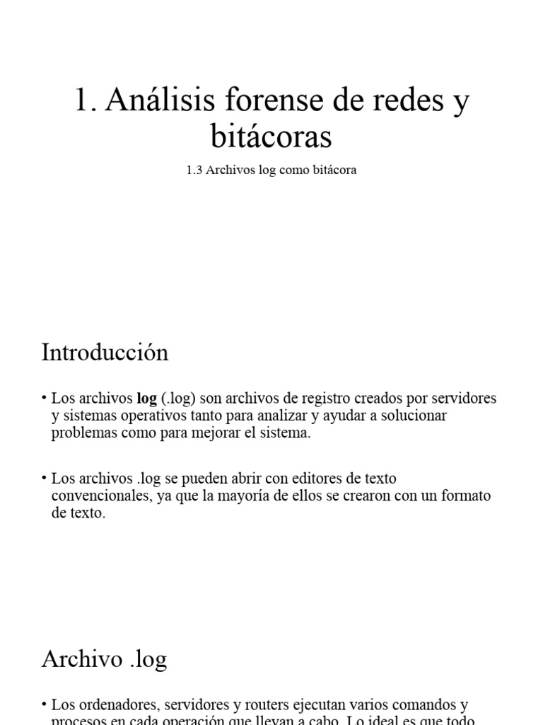 1.3 Archivos Log Como Bitácora | PDF | Archivo de computadora ...