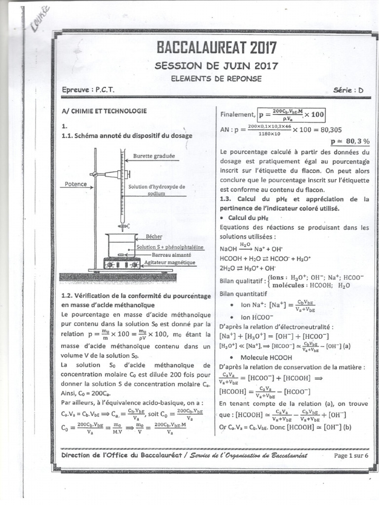 Corrige Type PCT Se Rie D | PDF