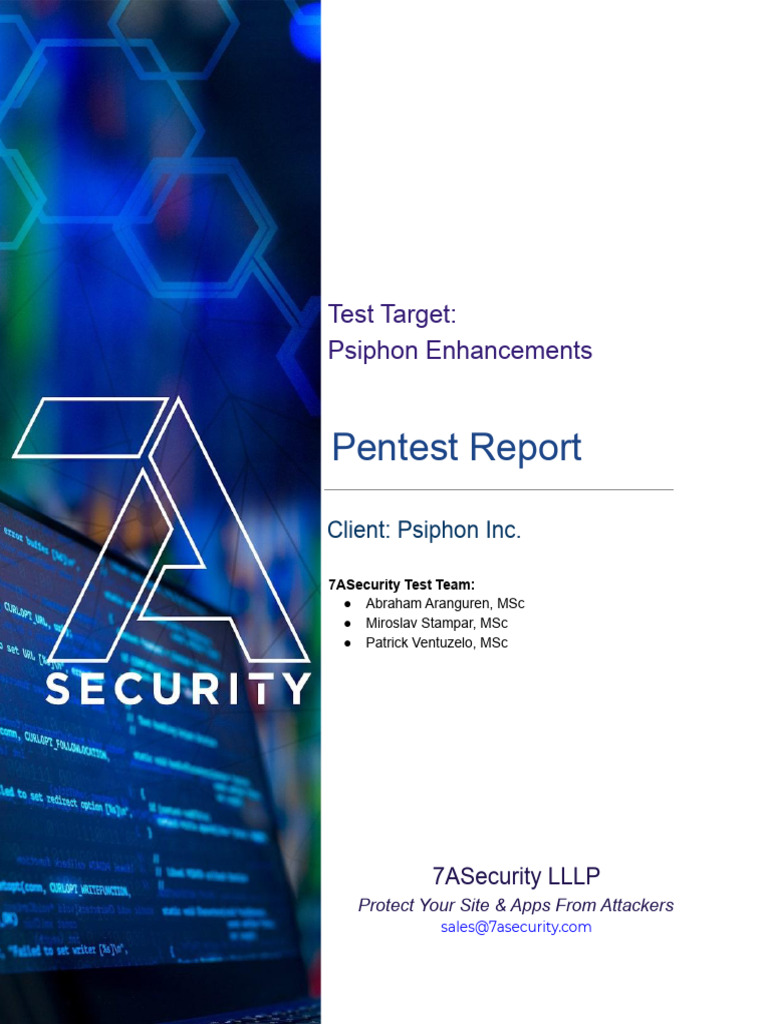 Pentest Report - Psiphon e | PDF | Denial Of Service Attack | Proxy Server