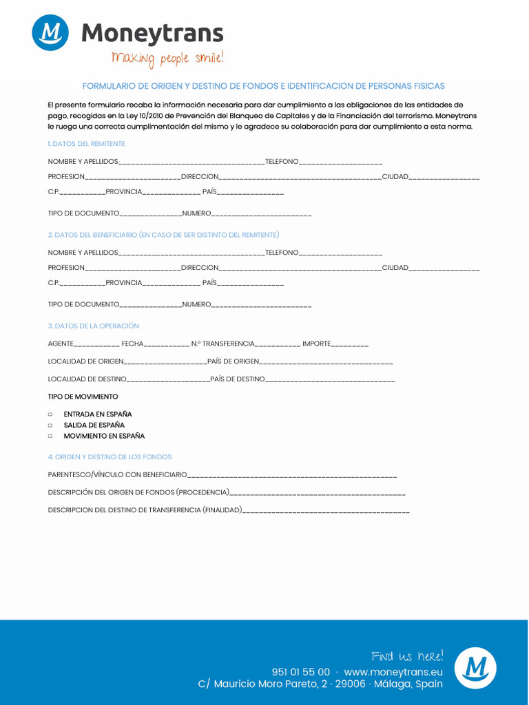 Formulario de Origen y Destino de Fondos e Identificación de Personas Fisicas | PDF | Gobierno