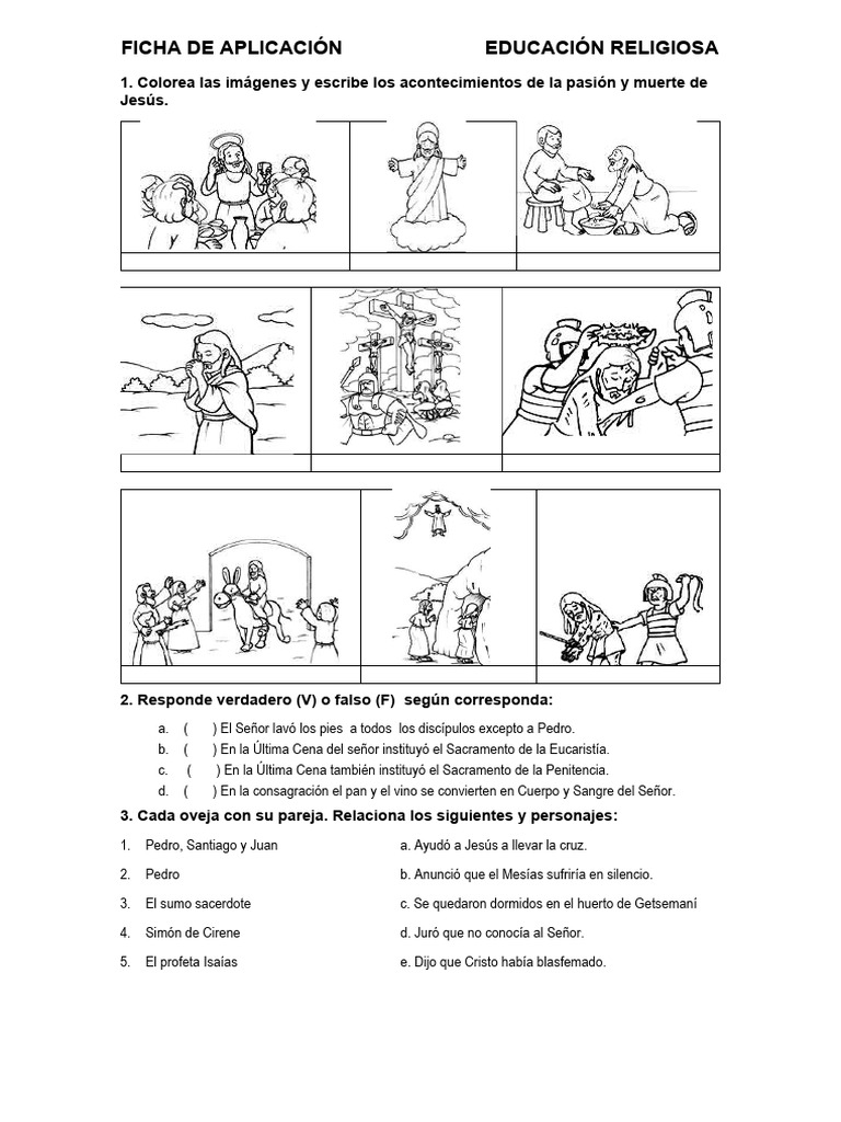 Ficha de Aplicación Educación Religiosa y Mat. 27 - 03 | PDF ...