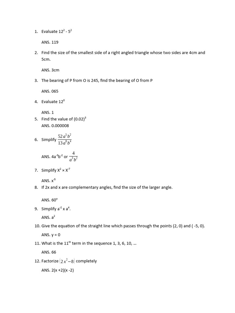 Math Problem Solutions | PDF