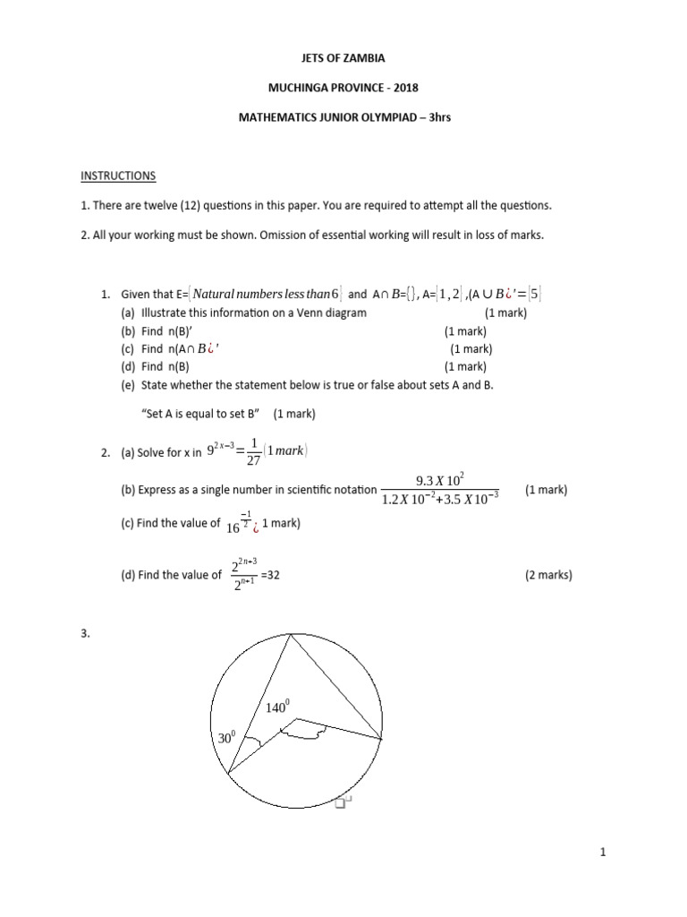 Junior Olympiad MATHS2018 | PDF | Area | Geometry