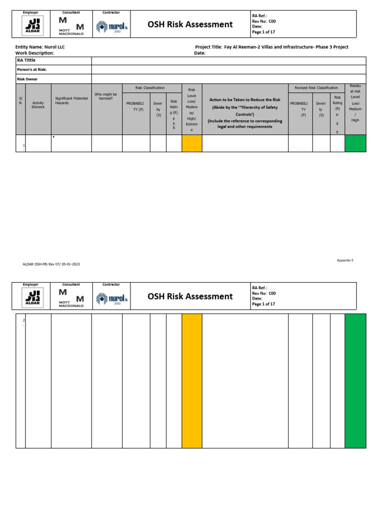 Risk Assessment RA-Format | PDF | Risk | Risk Assessment