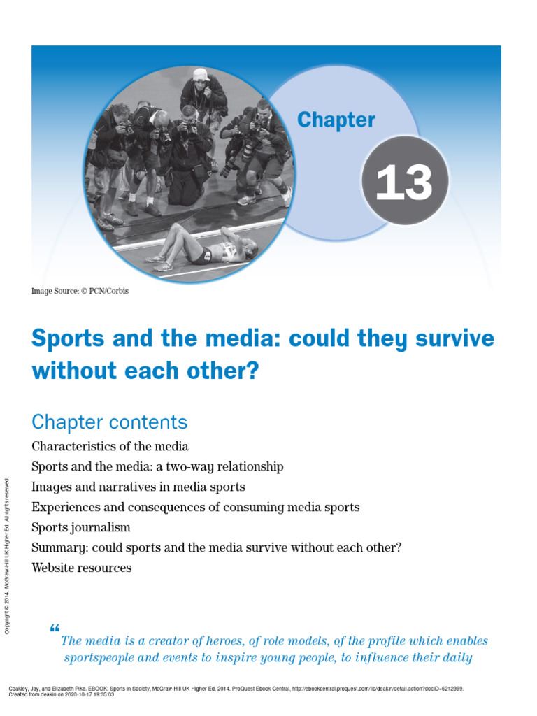 EBOOK Sports in Society - (13. Sports and The Media Could They Survive ...