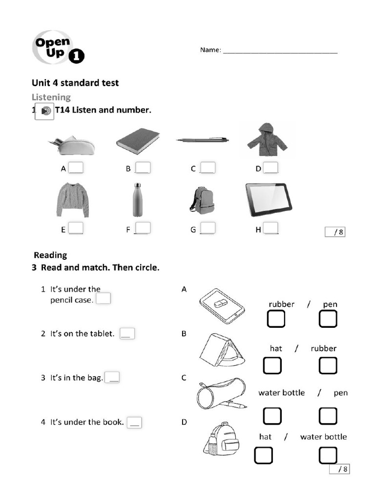 OPEN UP 1 - Unit 4 | PDF