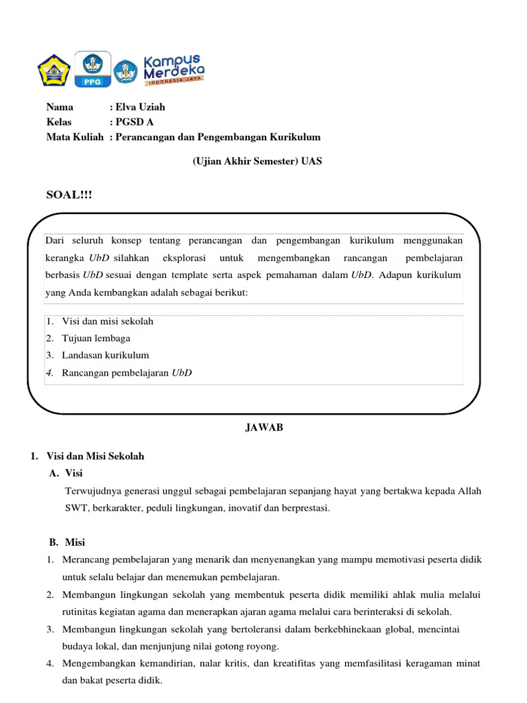 Uas PPK Elva Uziah | PDF