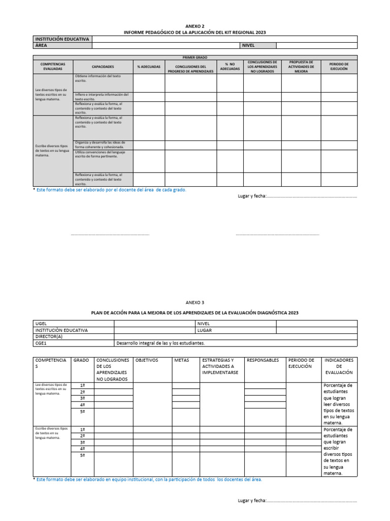 Informe. Anexo | PDF | Evaluación | Comunicación humana