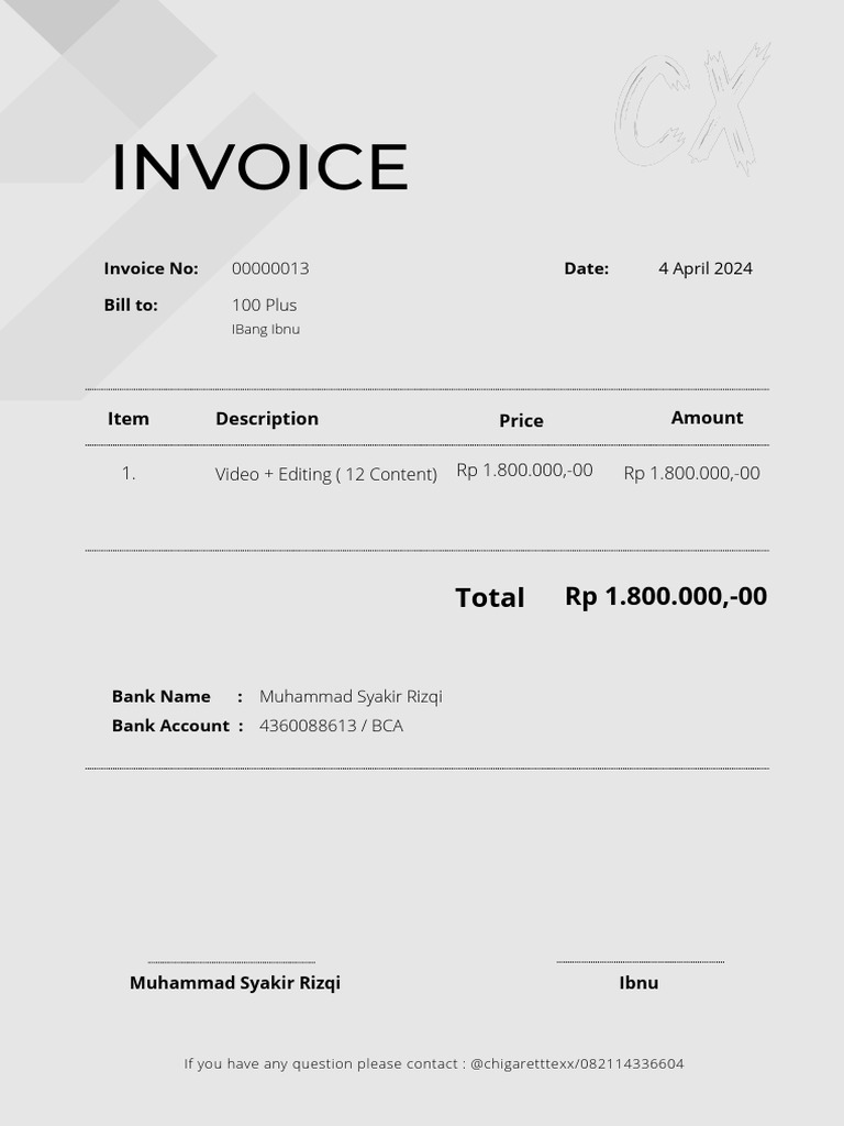 White Simple Invoice | PDF