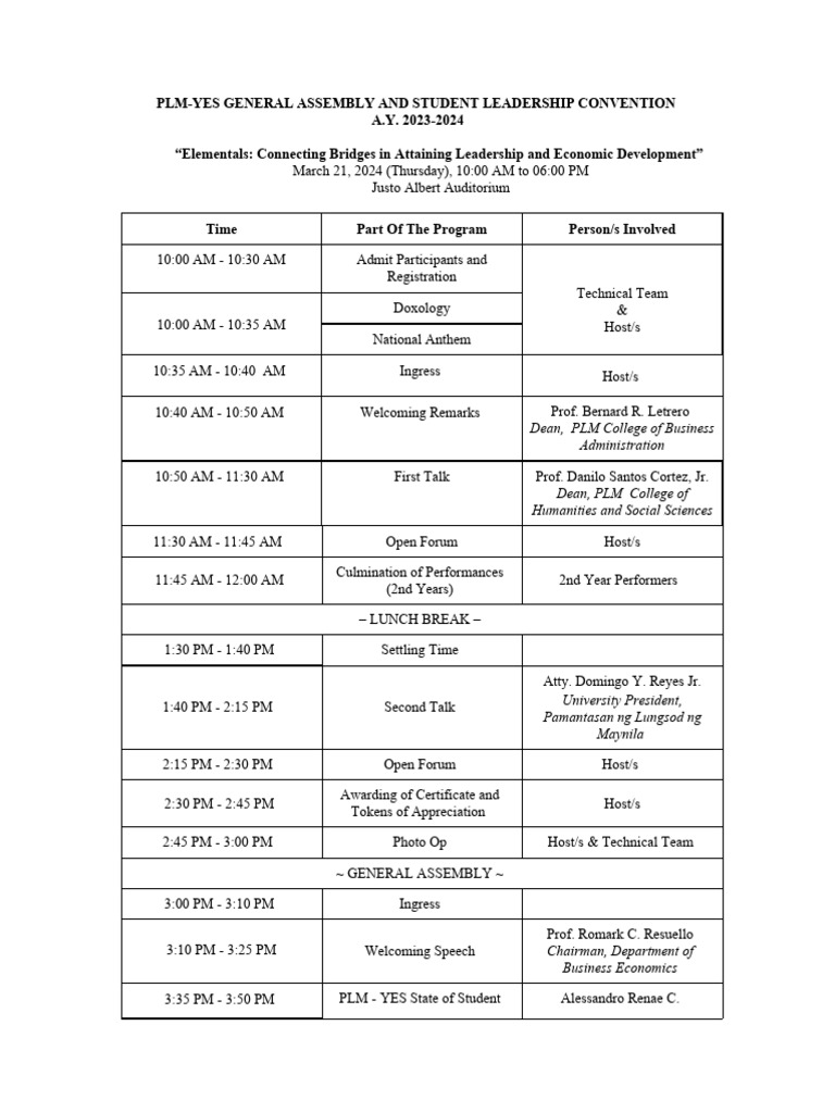 Program Flow - PLM Yes Slc&ga | PDF | Liberal Arts Education | Economies