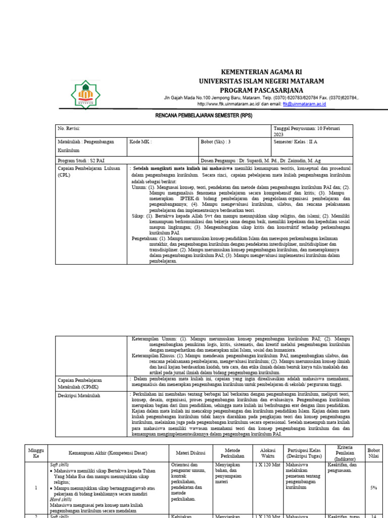 RPS Dan Pembagian Tugas Diskusi | PDF RPS Dan Pembagian Tugas Diskusi | PDF