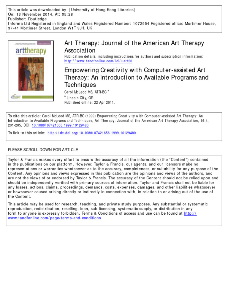 Empowering Creativity with Computer-assisted Art Therapy- An Introduction to Available Programs ...